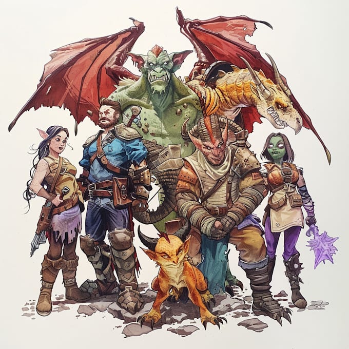 Draw your dnd party by Inierco | Fiverr