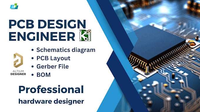 Design pcb, schematic, and circuit layout in altium, eagle, kicad, proteus