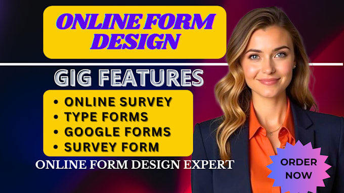 Design google forms, survey form, type form, online survey form on ...