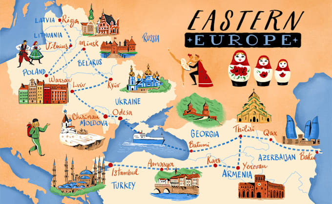 Create an unique illustrated map by Antonio_art | Fiverr