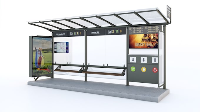 3d design of bus stop, food newsstand, trade show booth by Volodymyr ...