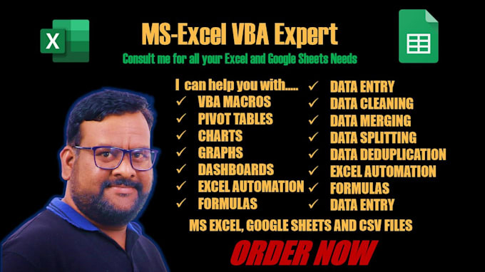 Develop excel vba automation, excel dashboards and reports by Keshavexcelvba | Fiverr