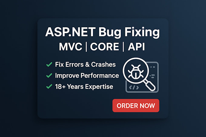 Debug and fix asp net core mvc application issues by Shishir_vyas | Fiverr