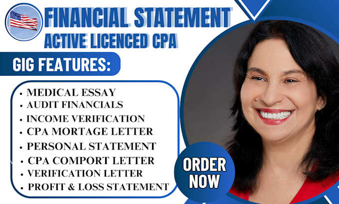 Prepare financial statement us cpa letter profit and loss personal ...