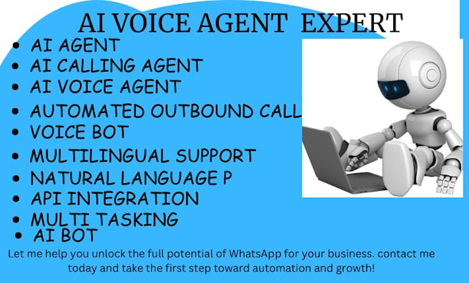 Develop voice bot ai voice agent bot, ai calling agent, whatsapp ...