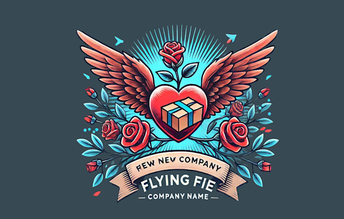 Design a beautiful rose heart flying fire logo for your brand by ...