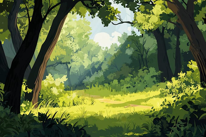 Draw a flat vector landscape illustration by Carnihelton | Fiverr