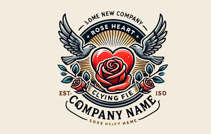 Design a beautiful rose heart flying fire logo for your brand by Brenda ...