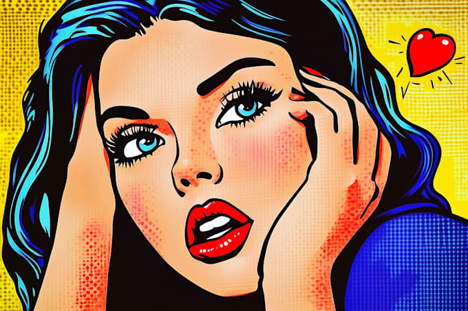 Draw pop art portrait in roy lichtenstein style by Braelierce | Fiverr