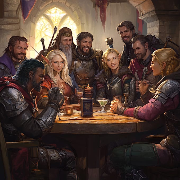 Create your dnd group party illustration by Asatoubiaes | Fiverr