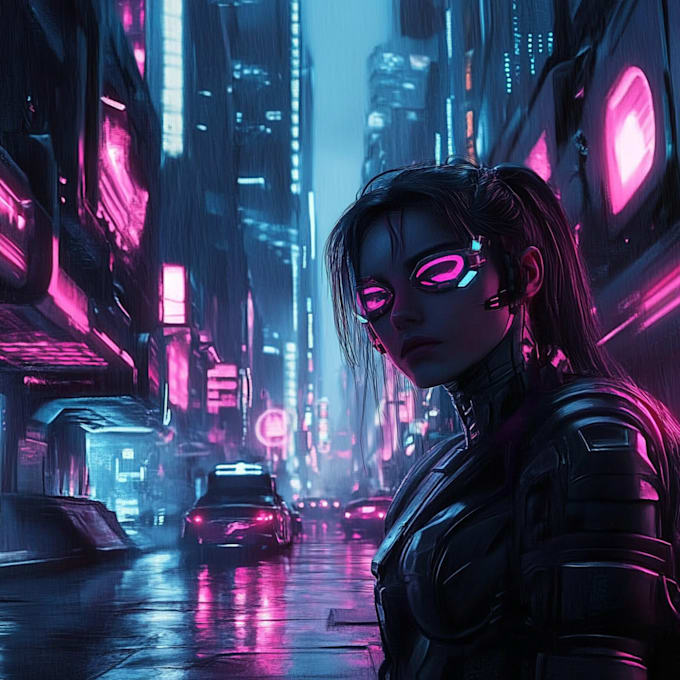 Draw a cyberpunk futuristic city art by Snakamel | Fiverr
