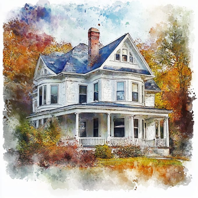 Create house and building photo into watercolor art by Davidullivan ...