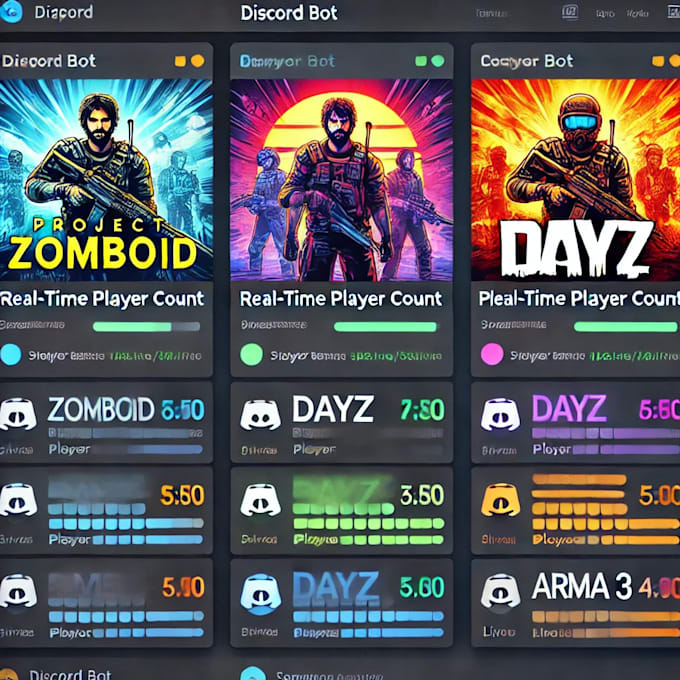 Create a dayz,arma,project zomboid playercount bot for discord by Suppish13 | Fiverr