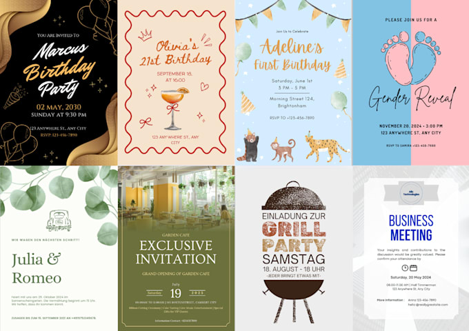 Create the perfect invitation for your upcoming event by Evaklx | Fiverr