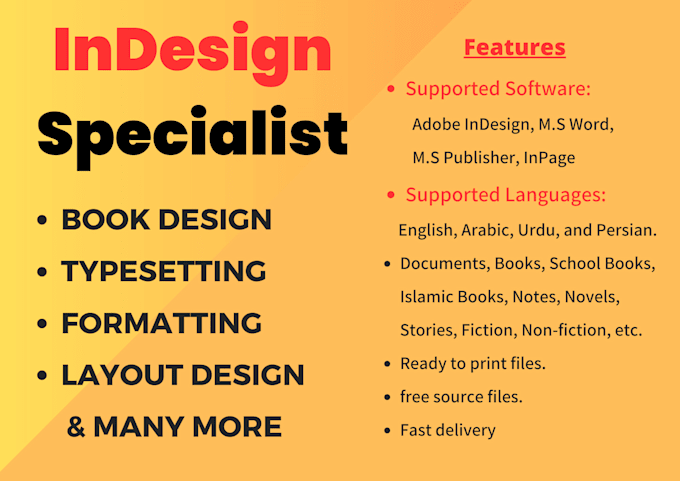 Do book formatting and layout design with indesign in english, urdu ...