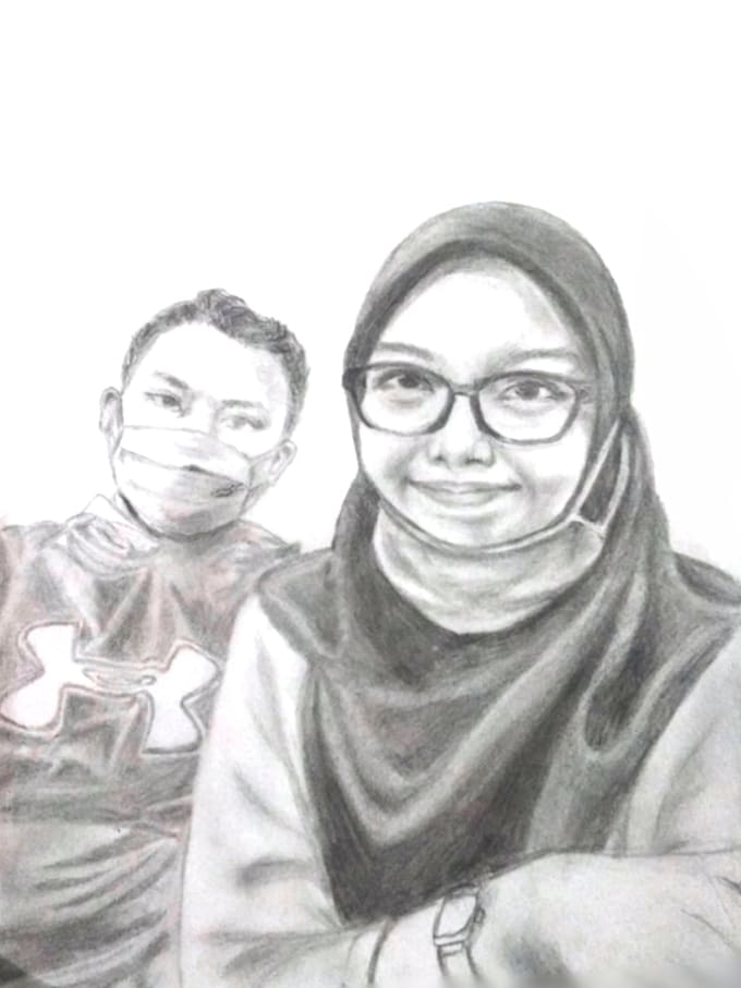 Draw realistic potrait illustration by Nanarazahra | Fiverr