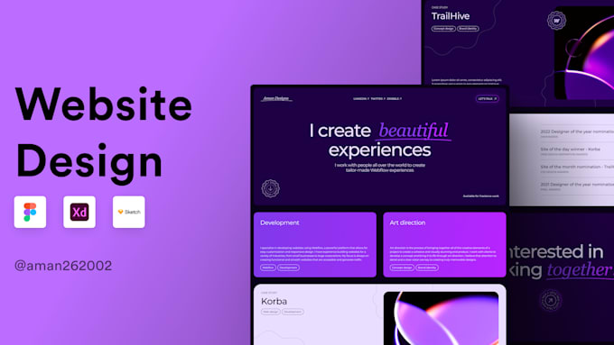 Design modern website ui ux using and figma by Aman91998 | Fiverr