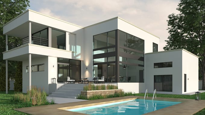 Town house, blender building interior, architecture hyper real render ...