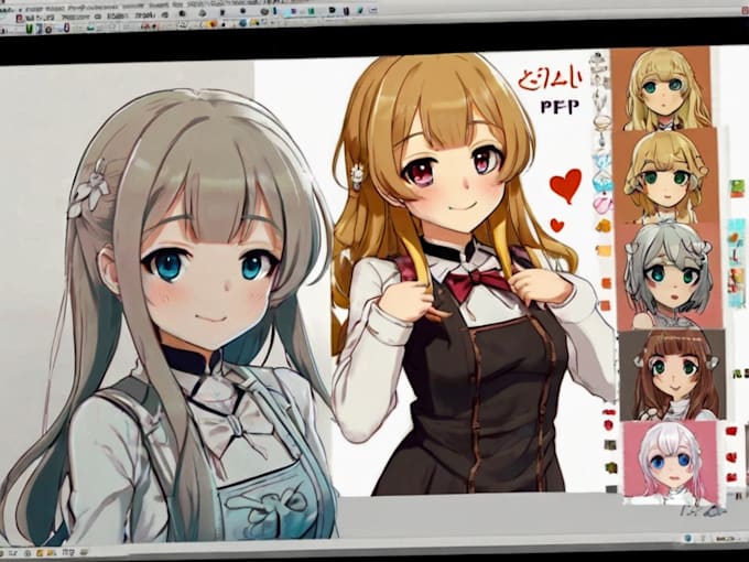 Draw cute anime manga oc pfp fanart vtuber model illustration live2d ...