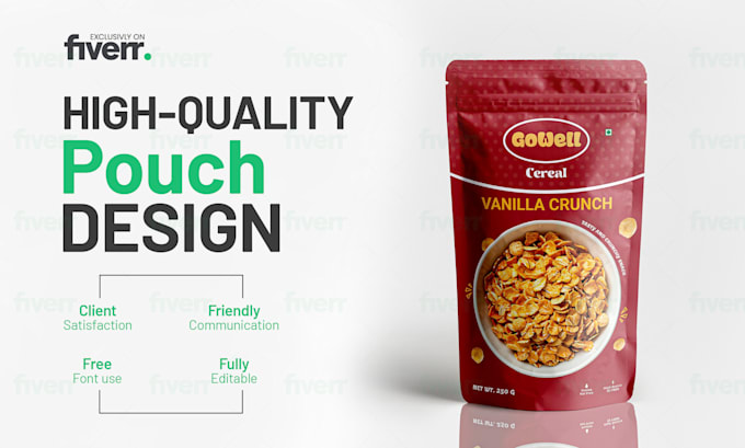 Create professional pouch, mylar bag, food packaging design, product ...