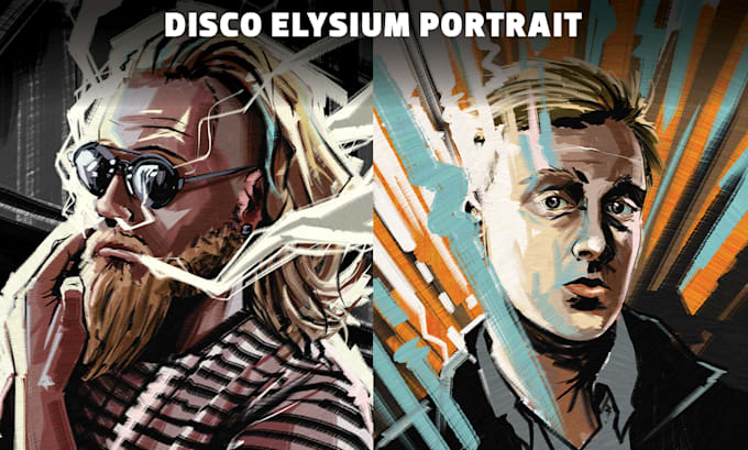 Draw a custom disco elysium portrait painting by Scottneilsonart | Fiverr