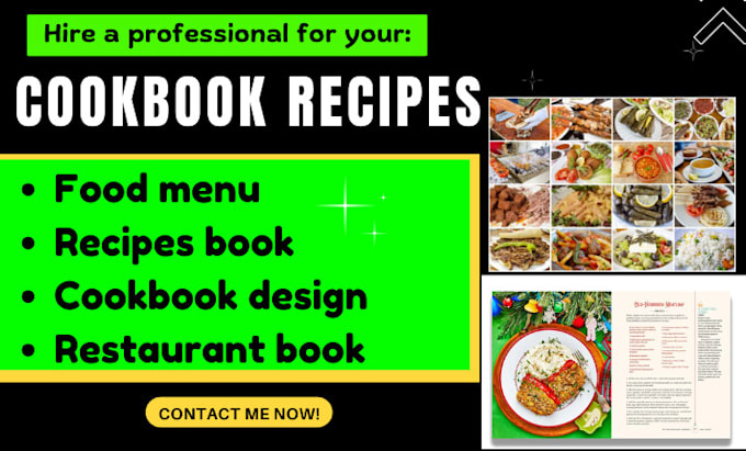 Design your cookbook recipes, food menu, recipe book layout, airfryer ...