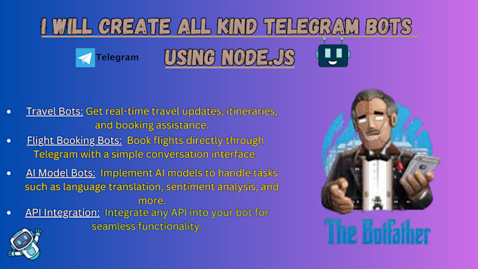 Create telegram bots using node js by Thecreatorvault | Fiverr