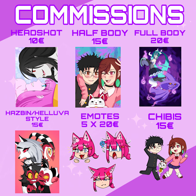 Do cute illustration commissions by Nimikyu | Fiverr