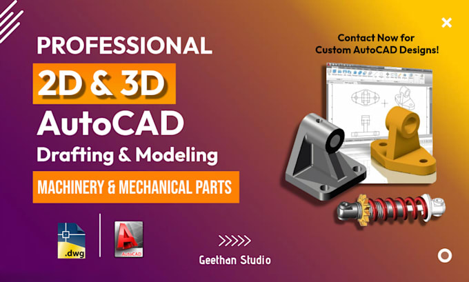 Professional autocad 2d and 3d designs for machinery and mechanical ...