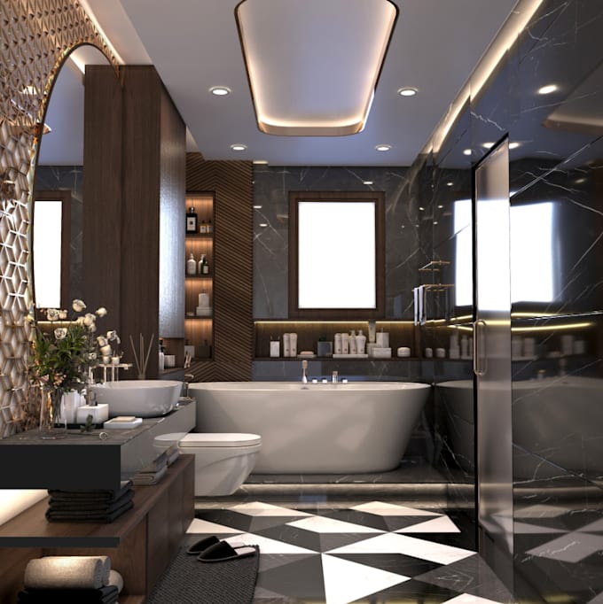 Adjust bathroom design, model stylish bathroom accessories,cgi restoom ...