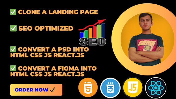 Copy And Clone Landing Page Using Html Css Js And React By