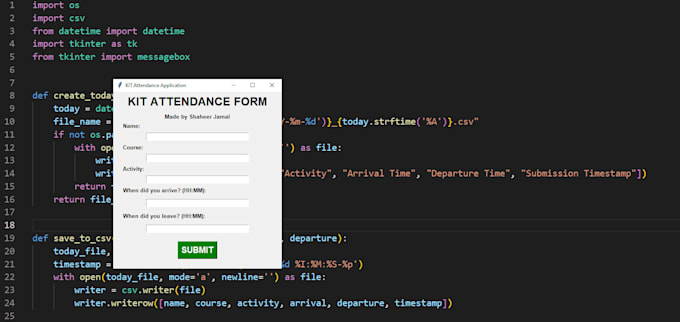 Create a custom python based attendance management system by Shaheerjamal90 | Fiverr