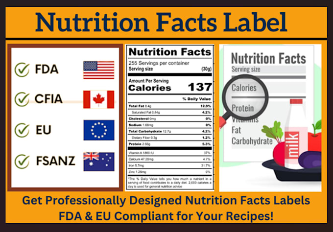 Create nutrition facts label by Designer0313 | Fiverr