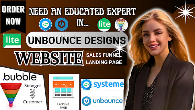 Build unbounce landing page, clickfunnels sales funnel, mailerlite kajabi expert by Marilyn ...