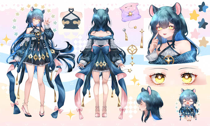 Vtuber commission live2d 3d vtuber model rig vrchat anime by Earlc ...