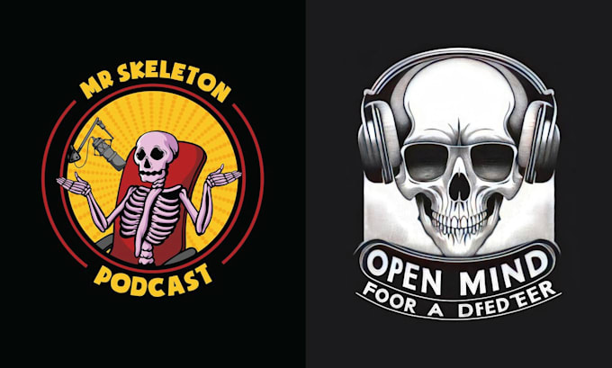 Create music skull podcast radio station logo by Stwnclk | Fiverr