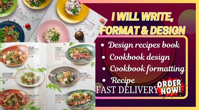 Write, format, design recipes book, cookbook design, cookbook formatting, recipe by Ameline ...
