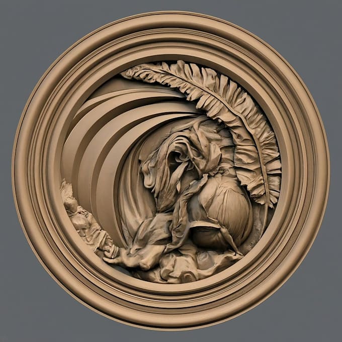 Do 3d bas relief 3d cnc design dxf zbrush 3d coin model medallion bas ...