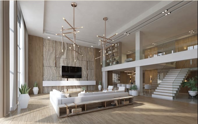 Redesign luxury modern villa interior, 3d visualisation, 3d lobby 8k ...