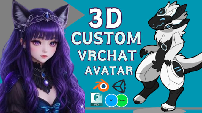 Create custom vrchat avatar vtuber vrc furry model by Brighton__vrc | Fiverr