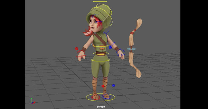 Rig 3d character in blender maya rigging control rig 3d animation ...