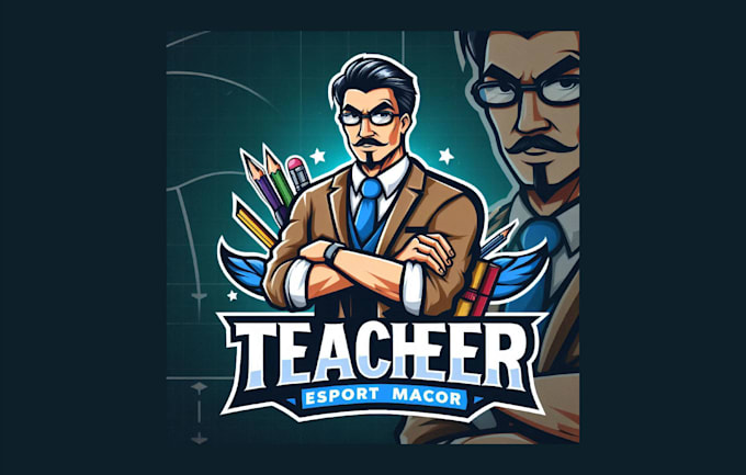 Do teacher cartoon, and character mascot logo with free source file by ...