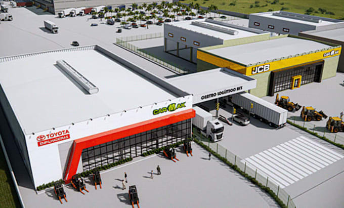 Design 3d cgi refinery design, warehouse, 3d industrial, 3d factory ...