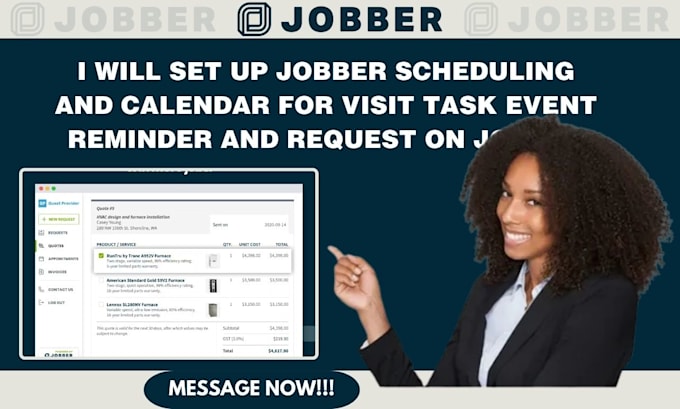 Set up jobber scheduling and calendar for visit task event reminder and ...