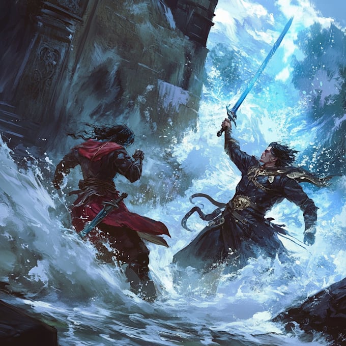Draw splash art and fantasy concept art dnd illustrations by ...