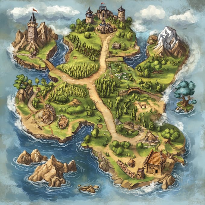 Make fantasy map illustration for dnd by Helaiberisa | Fiverr