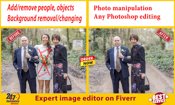 Professional add object remove people,clean up,replace the background retouching by Cutoutwise ...
