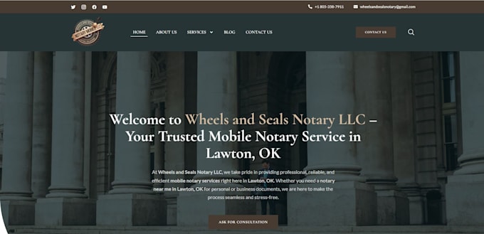 Design outstanding notary landing page notary website attorney website ...