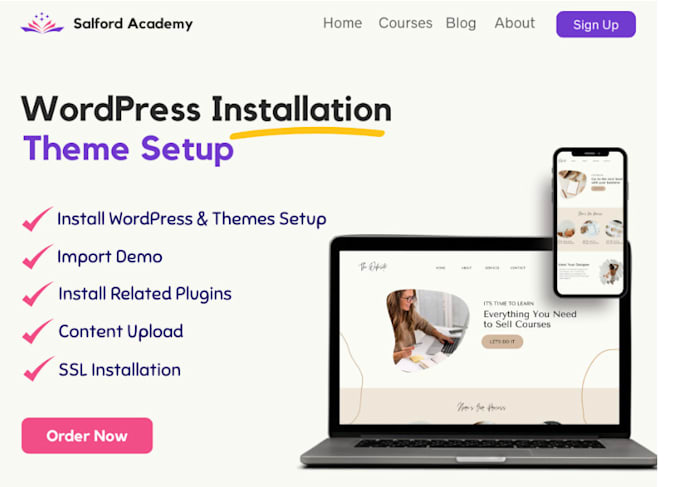 Install wordpress, setup theme same as demo template by Central_exp | Fiverr