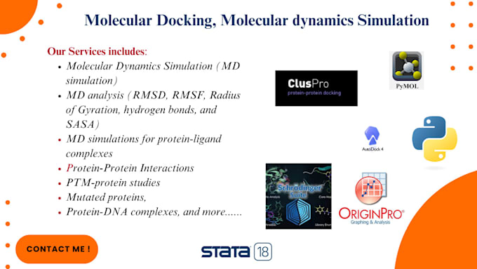 Provide molecular docking, molecular dynamics simulations by Drhasnainali52 | Fiverr